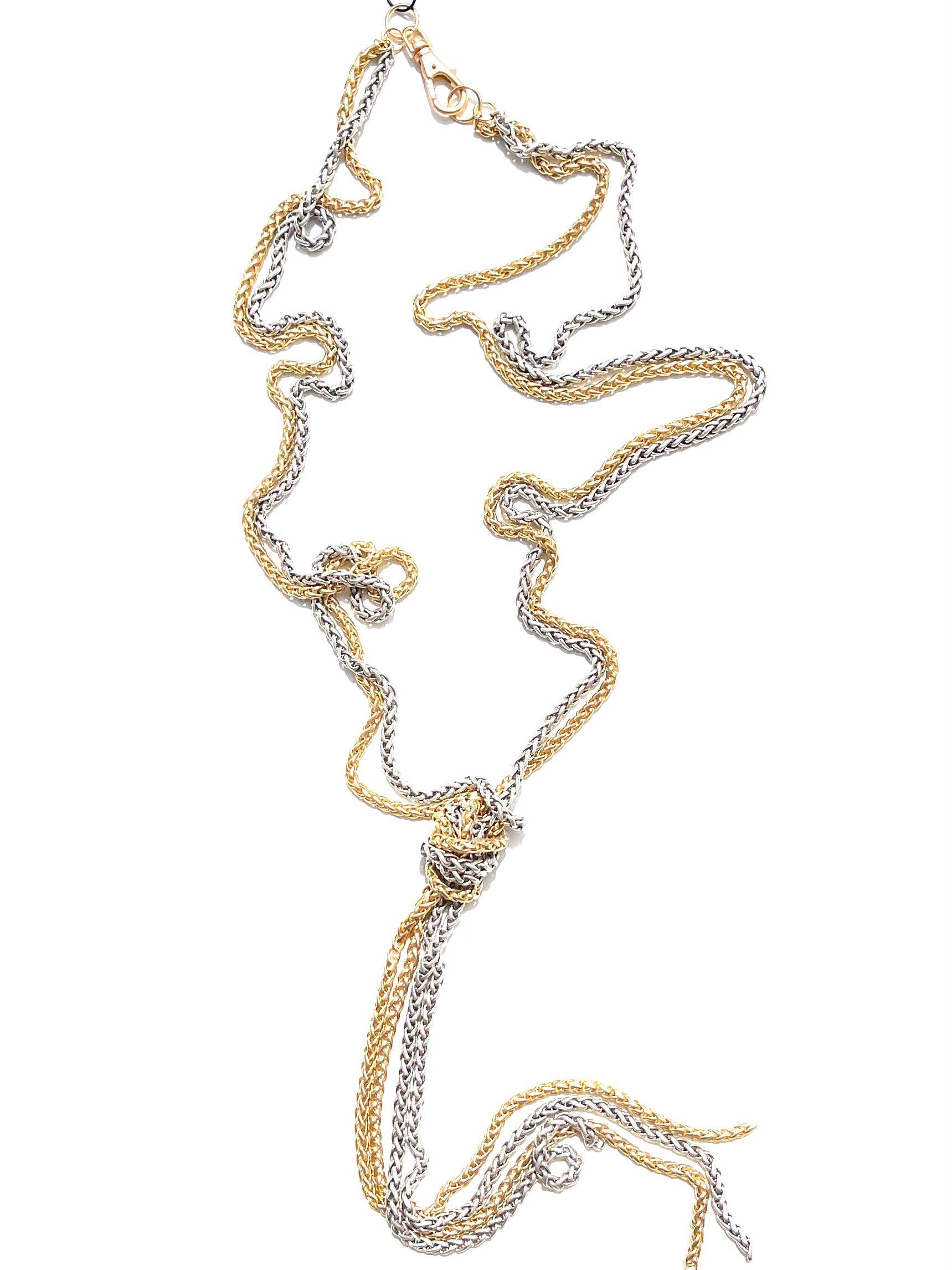Knaughty - long multi-strand necklace with tied knot – Refined Grey